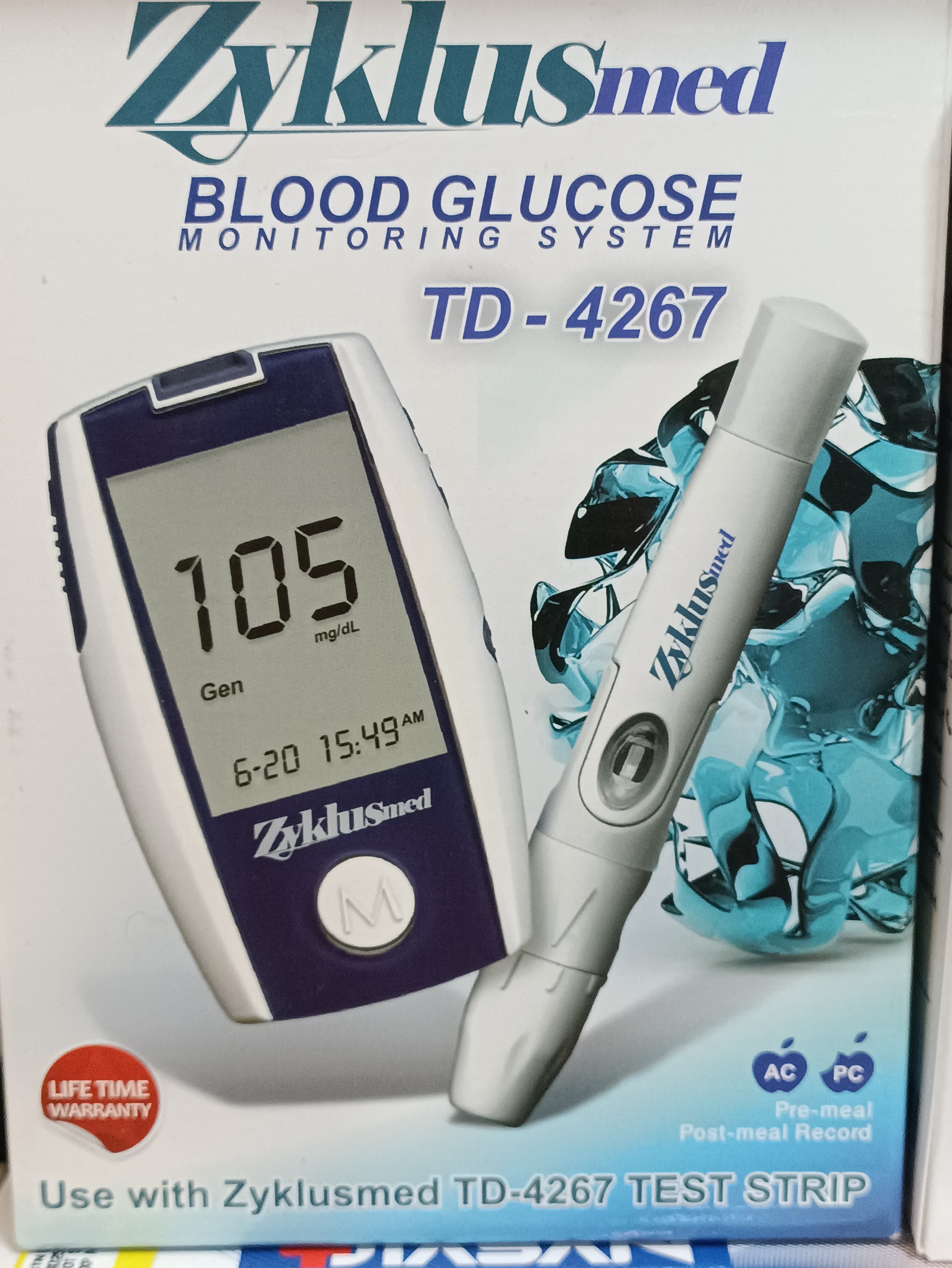 دستگاه قندخون زیکلاس مد مدل TD-4267 | فروشگاه لوازم پزشکی سپهرایرانیان